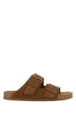 Balenciaga Camel Suede Sandals - Brown