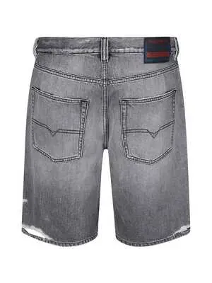 DIESEL® Distressed Denim Shorts - Gray