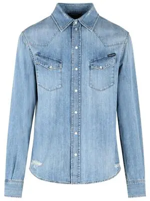 Dolce & Gabbana Dolce & Gabbana Blue Cotton Shirt Men Blue