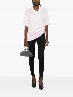 COURREGES V-neck T-shirt With Embroidered Logo