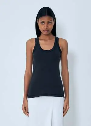 LEMAIRE Ribbed Cotton Racerback Tank - Black