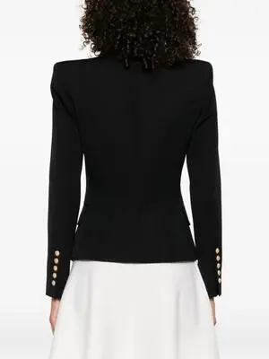 Balmain Double-breasted Wool Fitted Jacket - Black