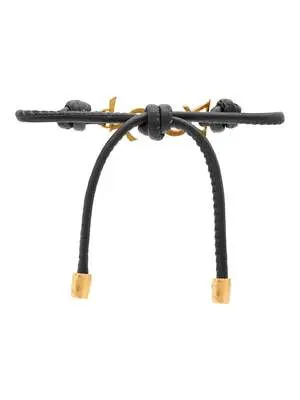 Saint Laurent Cassandre Cord Bracelet - Black