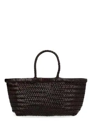 Dragon Diffusion Small Woven Leather Tote Bag - Brown