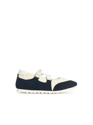 Marni Ballerina Flats In Fabric And Suede - Black