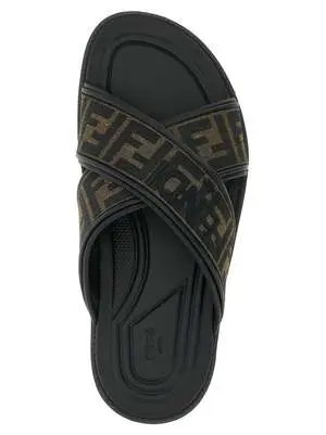 Fendi Logo Jacquard Slides
