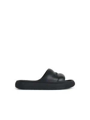 Moncler Embossed Logo Eva Slides - Black
