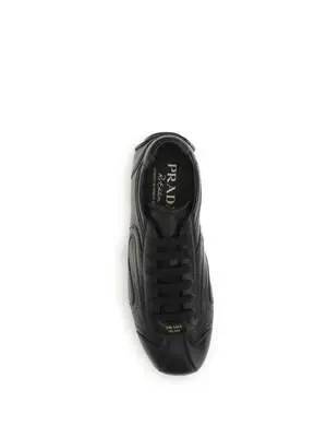 Prada Speedrock Mesh And Leather Trim Sneakers - Black