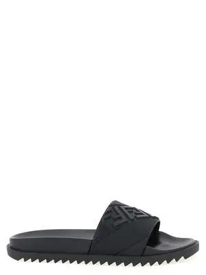 Fendi Diagonal Ff Logo Band Slides