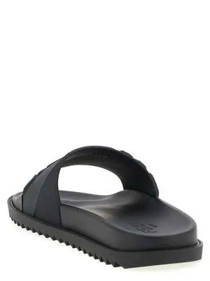 Fendi Diagonal Ff Logo Band Slides