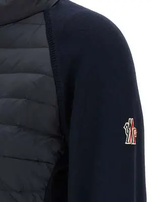 Moncler Quilted Padded Cardigan - Blue