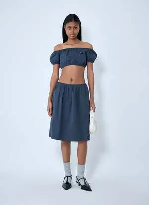 Miu Miu Elasticated Waist A-line Skirt