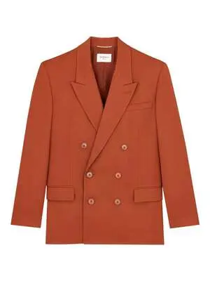 Saint Laurent Double-breasted Jacket In Wool Gabardine
