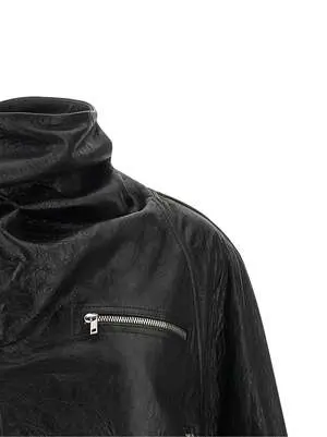 Rick Owens Cropped Scarf Flight Jacket - Black
