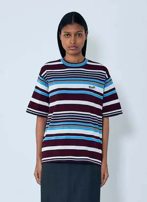 Prada Striped Crewneck T-shirt - Red
