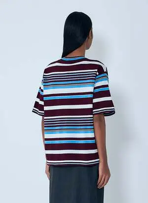 Prada Striped Crewneck T-shirt - Red