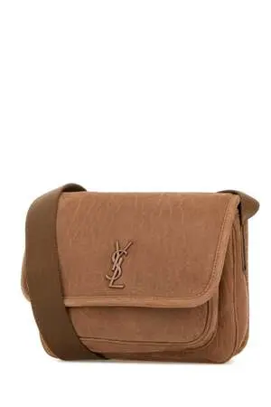 Saint Laurent Biscuit Nabuk Crossbody Bag - Brown