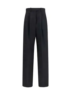 Givenchy Double-pleat Wool And Mohair Trousers - Black