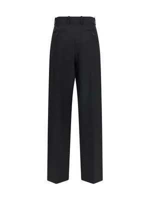 Givenchy Double-pleat Wool And Mohair Trousers - Black