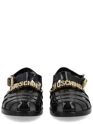 Moschino Jelly Sandals With Gold Tone Logo