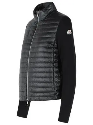Moncler Padded Virgin Wool Cardigan With Zip Closure
