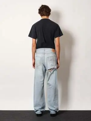 Balenciaga Wide Leg Distressed Jeans