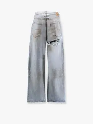 Balenciaga Wide Leg Distressed Jeans