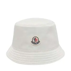 Moncler Reversible Logo Bucket Hat - White