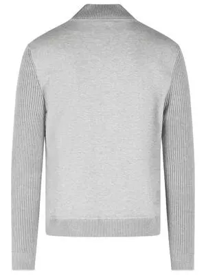 Eleventy Grey Cotton And Linen Zip-up Bomber Jacket - Gray