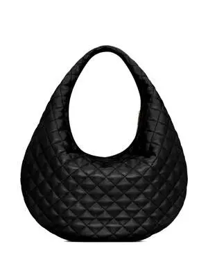 Saint Laurent Icare Quilted Nappa Hobo Bag - Black
