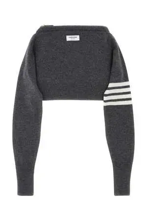 Thom Browne Melange Grey Wool Clutch - Gray