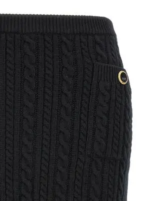 Alessandra Rich Wool Skirt With Button Detail