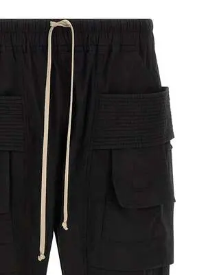 Rick Owens Creatch Cargo Drawstring' Pants - Black