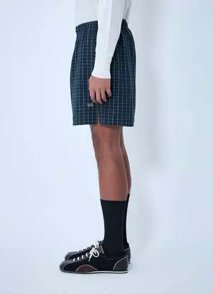 WALES BONNER Checked Linen Tailored Shorts
