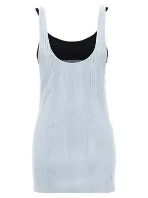 Attico Logo Ribbed Top - Blue