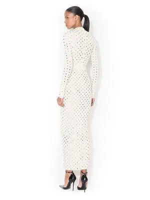 Alaïa Draped Fluid Strass Jersey Dress