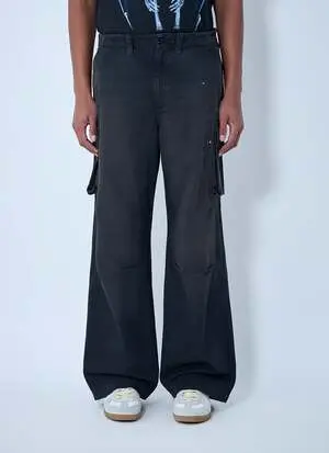 Our Legacy Mid Rise Wide-leg Cargo Trousers - Black