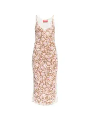 DIESEL® M-blom Floral Ribbed Midi Dress - Multicolor