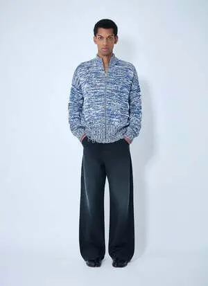 Marni High Neck Zip-up Alpaca And Virgin Wool Blend Cardigan