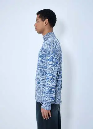 Marni High Neck Zip-up Alpaca And Virgin Wool Blend Cardigan