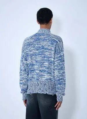Marni High Neck Zip-up Alpaca And Virgin Wool Blend Cardigan