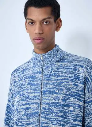 Marni High Neck Zip-up Alpaca And Virgin Wool Blend Cardigan