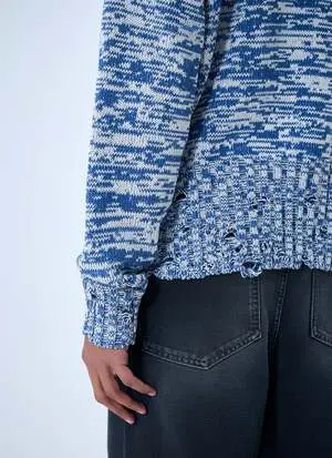 Marni High Neck Zip-up Alpaca And Virgin Wool Blend Cardigan