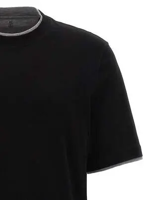Brunello Cucinelli Double Hem T-shirt - Black