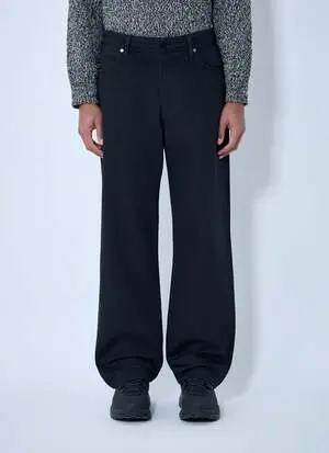 Stone Island STONE ISLAND Wide-Leg Five-Pocket Denim Trousers Black