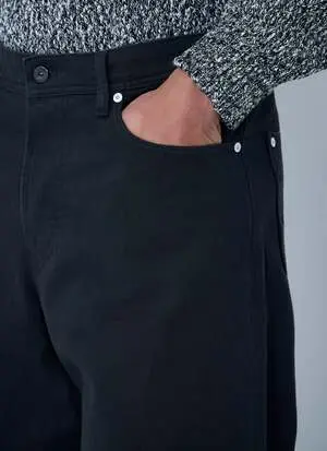 Stone Island Wide-leg Five-pocket Denim Trousers - Black