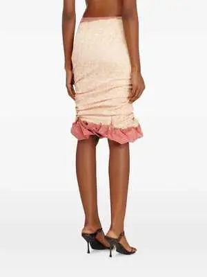 DIESEL® Floral Print Ruffled Cotton Skirt - Multicolor