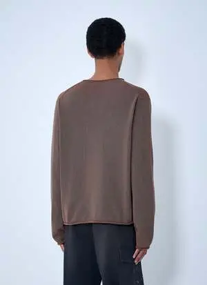 Our Legacy Rigid Popover Sweater Fine Knit Crewneck - Brown