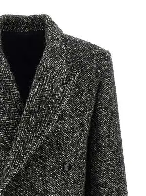 Isabel Marant Étoile Ebyane Herringbone Wool Blend Double-breasted Coat