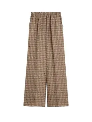 Max Mara Printed Silk Twill Wide-leg Pants - Brown